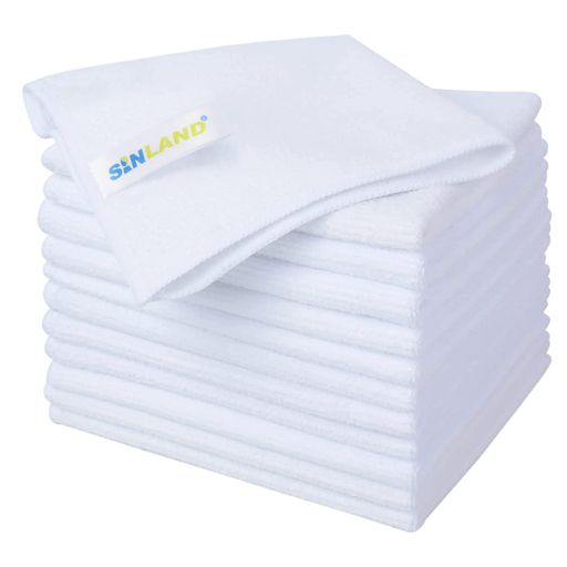 【ふき取り吸水クロス、マイクロファイバータオル】(30cmx30cm)12枚セット 【乾きやすく軽いマイクロファイバー素材】毛細血管現象により、吸水性が高く、素早く乾きます。(綿素材に比べると半分以下の時間で乾く) 【洗えて、拭けて、すぐ乾...