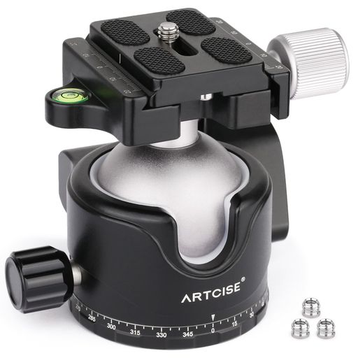 【もっと安定な低重心デザインの三脚ヘッド】他のボール雲台より重心が約15%低く、46mm大きなボール直径は良い安定性と高い固定力を実現します。雲台重量(0.38キロ)、底部直径(58mm)、高さ(82mm)、最大耐荷重量(25キロ)。 【高...