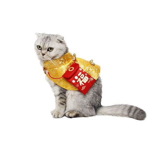 🧧【サイズ】S:首回りは29~36cmで(調節可能なネクタイ)、ほとんどの猫や小型犬にフィットします。大きすぎたり小さすぎたりすると、着用効果に影響します。 🧧【お年玉付き】MEIAOJIA猫の新年マントは、...