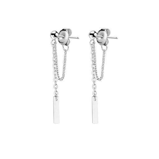 【材質】シルバー925純銀。【サイズ】:全長約37mm、丸玉直径約3mm。【重さ】: 約1.2g。 ﻿ 【ユニークなデザイン】個性的でエレガントなチェーンピアスのモチーフデザイン。ピアスはベストな品質の職人による製造です。揺動チェーンは、お...