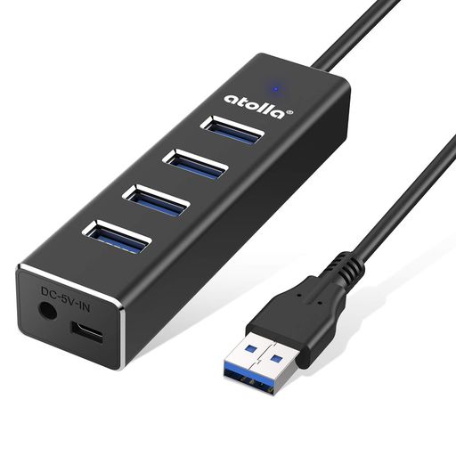 atollaUSBハブ3.0usbポート4ポートハブUSBHUBUSB拡張USBハブ5Gbps高速データ転送軽量コンパクトWindows/Mac/ChromeBook/iPadPro/MacBook/Switch他対応在宅勤務(usbハブ)
