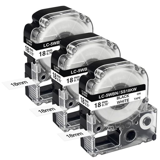 【商品】: YUUのテプラ テープカートリッジ 18mm 白地黒文字 長さ8m、3個セット(互換 キングジム テプラ テープ SS18K) 【特徴】: YUUの互換テプラ 18mm ss18kwは耐高温/耐摩耗/色褪せにくい/防水性/耐UV...