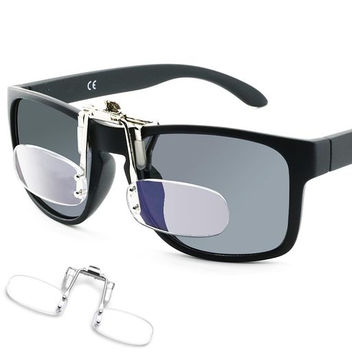 遠近両用老眼鏡-クリップ式老眼鏡は、遠近両用で使いやすい。簡単にメガネに装着できて軽い。クリップを眼鏡に挟んで、読む必要があるときは、レンズを下にひっくり返して、遠くを見る必要があるときは、レンズを上にひっくり返して、頻繁に外したり、眼鏡を...