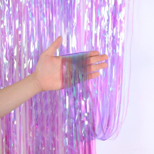 【タッセルカーテン】高品質のPET サイズ: 高さ*200cm 幅*100cm さまざまなイベントに適応します。壁のサイズに合わせて底部を自由にカットOK! 【楽しい雰囲気】このキラキラカーテンは高品質のPETと半透明のデザインが施されてい...