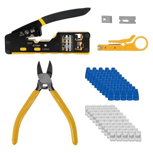 【広範な適用性】本圧着工具は、CAT5、CAT6、CAT7RJ45ネットワークコネクタ、および6P6C、6P4C、6P2CRJ12電話線に対応しており、さまざまなネットワーク配線や電話線の圧着ニーズを満たします。ネットワークエンジニア、IT...