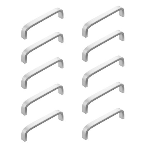 【仕様】取っ手の素材:アルミ合金 カラー:シルバー サイズ:長さ:約101mm 幅:約10mm 穴間の距離:96mm ネジのサイズ:約22mmxM4(厚さ18mmの木製ボードに適しています。) 数量:10個 【高品質】高品質の環境に優しい素...