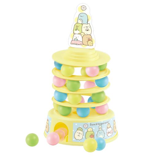 すみっコぐらしのボール落としゲームです。ルーレットを回し、矢印が指した色のボールを付属のスティックを使ってタワーを崩さないようにボールを落としていくバランスゲームです。家族やお友達どうしでドキドキ、ハラハラ楽しめます。。 対象年齢:6歳以上...