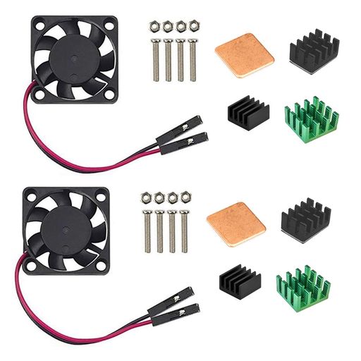 RaspberryPi54B、3B+、3、2、A、B、B+ボードに最適。 30mmかなりのファン2個、アルミニウム6個、RAM銅ヒートシンク2個が含まれます。 ヒートシンクは3M8810熱伝導性粘着テープの裏地です。 ファンはデュアルスピー...