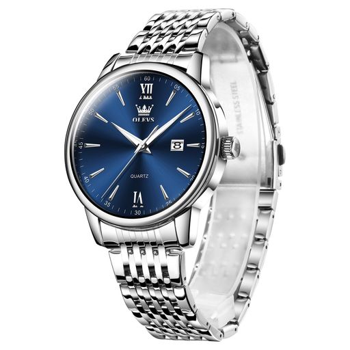 【読みやすい男性時計】:ブルーメンズ時計は日本のクオーツムーブメントを採用しており、バッテリー使用年限は2~3年。誤差が少なくて安定した正確な時間を提供します。このメンズウォッチは、カレンダー(日付)機能あり、日時を確認するとも便利です。文...