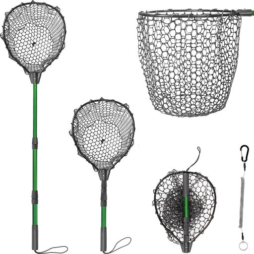【商品仕様】L枠サイズ:W40.5xH51.5cm、全長:約140cm、収縮時:約89cm、網の深さ:約40cm;M枠サイズ:W34xH44cm、全長:約132cm、収縮時:約82.5cm、網の深さ:約40cm。3段階調整可能!折り畳みで、...