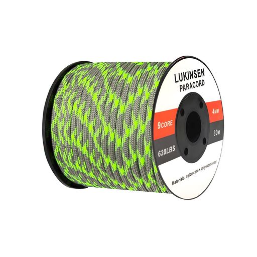 【材質とサイズ】内芯100%ナイロン、表地はポリエステルで作られた、内芯:9芯、約4mm(太さ)x30m(長さ)。外皮と内芯に異なる素材を使用することで、耐摩耗性と引っ張り強度を増強。ボビン巻型で持ち運びや保管に便利です。 【耐久性優れた】...