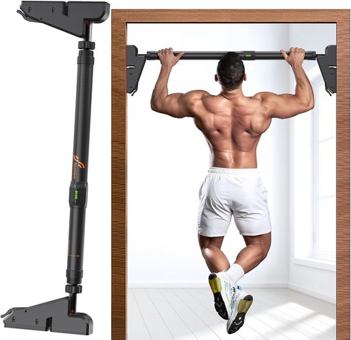 穴あけ不要で跡が残らない:当社製品は革新的な技術を採用した、穴あけ不要のデザインです。23cm*5cmの大型PVCパッド2枚を採用し、優れた耐久性と安定性を備えています。これにより、抵抗力の向上、ドアフレームを保護しながらトレーニング中の安...