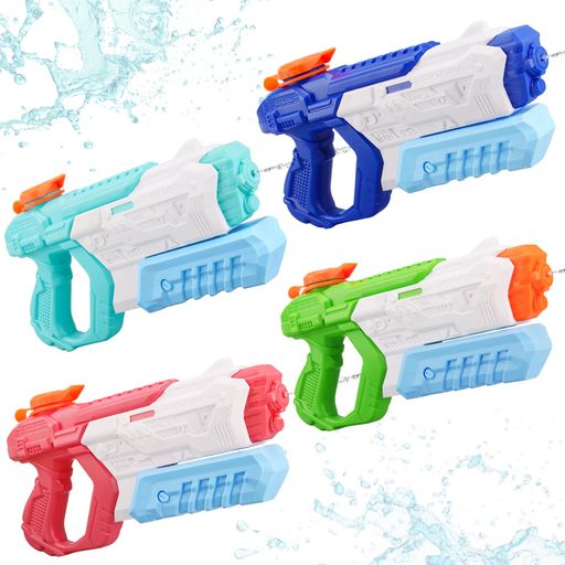 【お得な水鉄砲4点セット】本商品はカラフルで目を引く水鉄砲が4本セットになっており、お子様が夢中になること間違いなし!複数人での水遊びに最適で、子どもからティーン、大人まで家族みんなで楽しめます。パワフルな噴射力で、水合戦にぴったり。近距離...