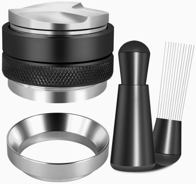 51mm/58mm エスプレッソせット 2-in-1 コーヒータンパー＆コーヒーディストリビューター・WDT ツール・ドージングリング 3点セット デロンギ 51mm エスプレッソマシン・ポータフィルター対応 (58mm) https://...