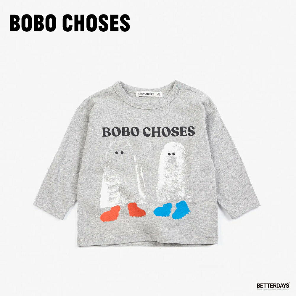 商品について かわいいゴーストがモチーフのロングスリーブTシャツ。 2体のお化けが可愛らしいブーティを履いているのがポイントです。 オーガニックコットンが使われており、 着心地にもこだわっています。 原産国 ポルトガル製 素材 オーガニック...