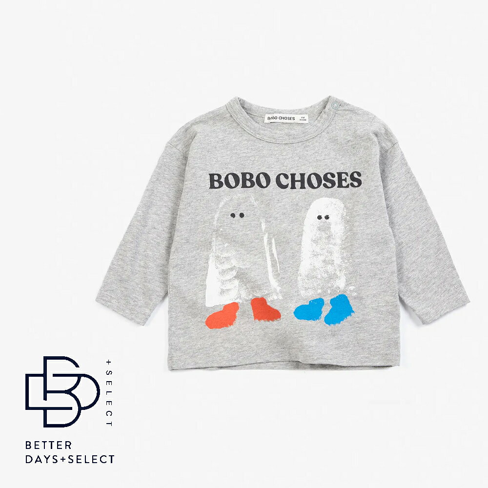 商品について かわいいゴーストがモチーフのロングスリーブTシャツ。 2体のお化けが可愛らしいブーティを履いているのがポイントです。 オーガニックコットンが使われており、 着心地にもこだわっています。 原産国 ポルトガル製 素材 オーガニック...