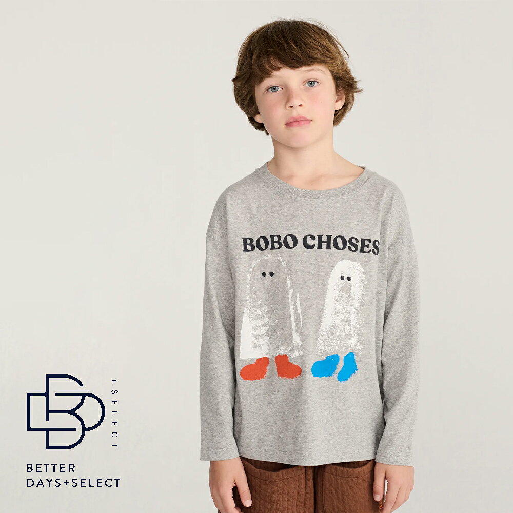 商品について かわいいゴーストがモチーフのロングスリーブTシャツ。 2体のお化けが可愛らしいブーティを履いているのがポイントです。 オーガニックコットンが使われており、 着心地にもこだわっています。 原産国 ポルトガル製 素材 オーガニック...
