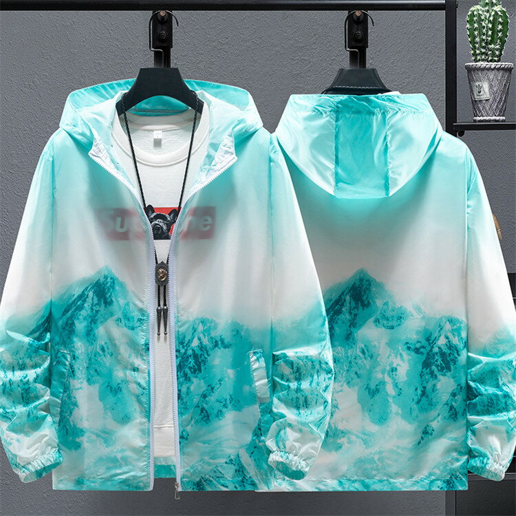 UVパーカー メンズ UVカット パーカー ラッシュガード 夏 夏服 サマーパーカー ジップアップ ジップパーカー ライトアウター 長袖 フード付き 中国風 大きいサイズ 薄手 体型カバー ゆったり 涼しい 接触冷感 紫外線対策 日焼け防止...