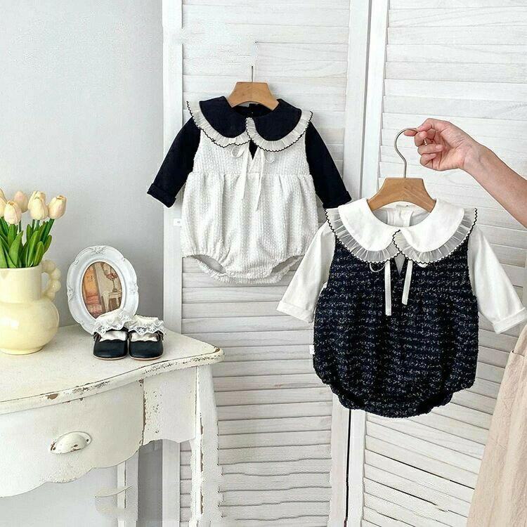 商品説明商品名このベビー服セットは、女の子の特別な日をさらに華やかに演出します。フォーマルなデザインで、結婚式やお宮参り、誕生日などのイベントにぴったりです。長袖のアンダーシャツとロンパースの2点セットで、春秋に最適。韓国風のかわいいデザイ...