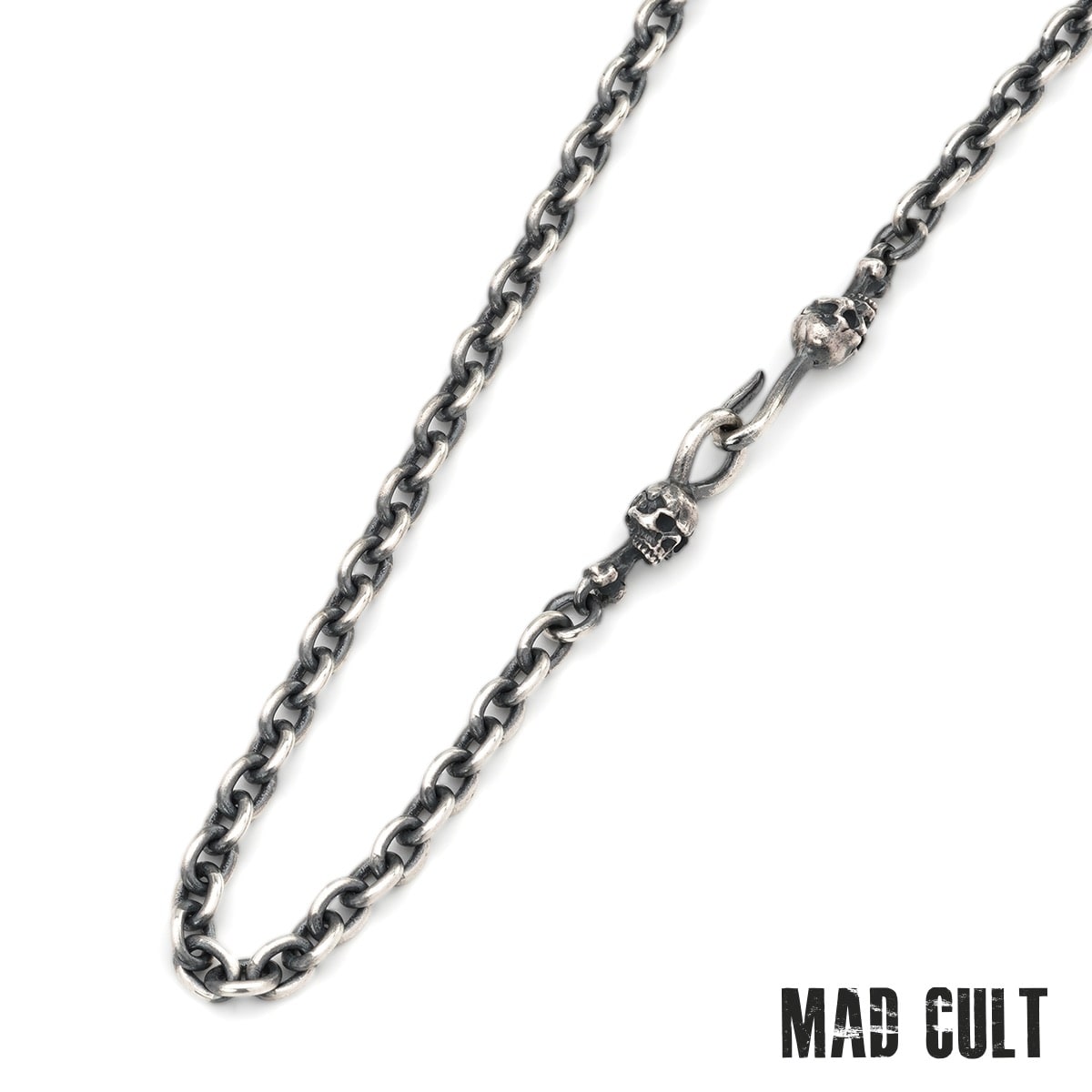 BRANDMAD CULTITEM INFORMATION素材SILVER925サイズ（約）幅：4.5mm、全長：550mm、重さ：約27g、スカルパーツ：5mm付属品ビヨンクールギャランティカードGUIDE在庫について全国の系列店と在庫を...