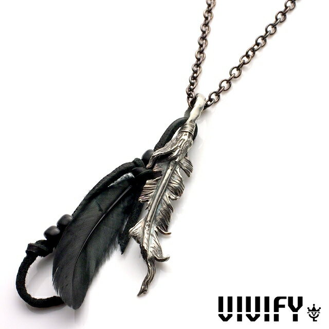 BRANDビビファイITEM INFORMATION素材Silver925、レザー、ウッド、樹脂、ガラス、シェル、水牛の角サイズ(約)縦：65mm/横：13mm/厚み：3mm/付属チェーン50cm説明文VIVIFY定番のCROW FEATH...