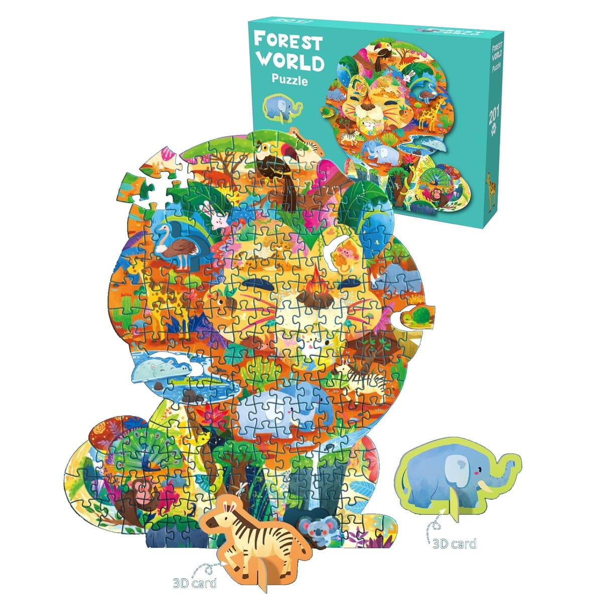 【製品概要】完成形が大きな動物の形になる珍しいタイプのジグソーパズルです。完成形を表した見本が入っているので迷ったら参考にできます！【飽きないデザイン】ピースを並べるごとに大きな恐竜や動物のシルエットとその中に潜むたくさんの生き物達が見えて...