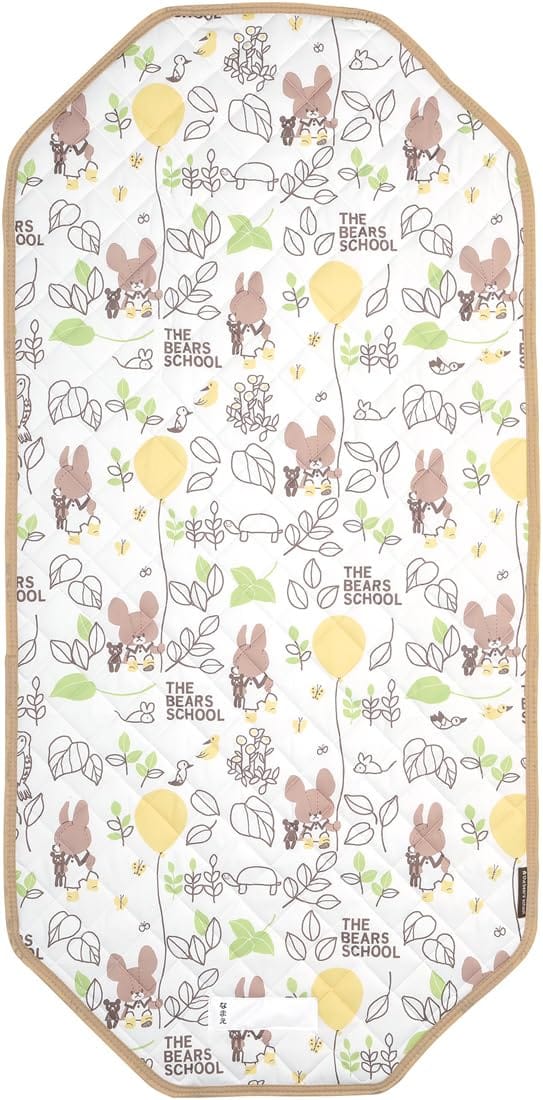 サイズ：約60×130cm/材質：ポリエステル/原産国：中国コット（簡易ベッド）カバーMサイズ、名前が書ける「お名前タグ」付き裏面：通気性に優れたメッシュ生地四隅のゴムひもを引っ掛けるだけで簡単に装着、丸洗いOKホルムアルデヒド（有害物質）...