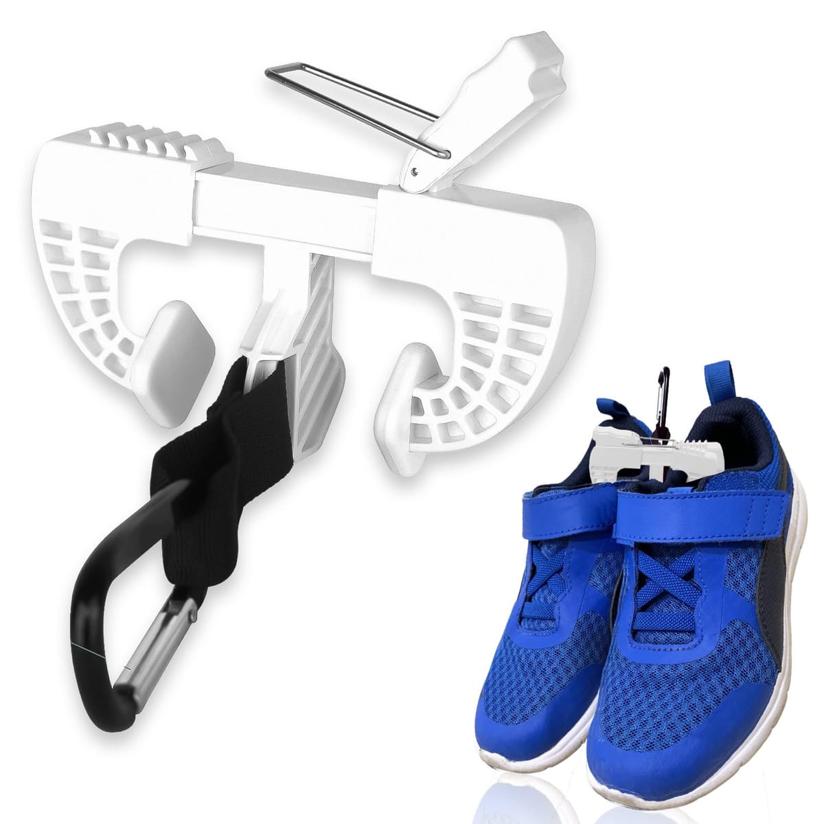 【バッグの中を汚さない！外付け収納の新常識】 公園の砂場遊びや雨の日の泥汚れがついた靴を、バッグの中に入れる必要はもうありません。このクリップでリュックやベビーカーの外側に吊り下げることで、バッグ内部を清潔に保ち、面倒な掃除の手間から解放さ...