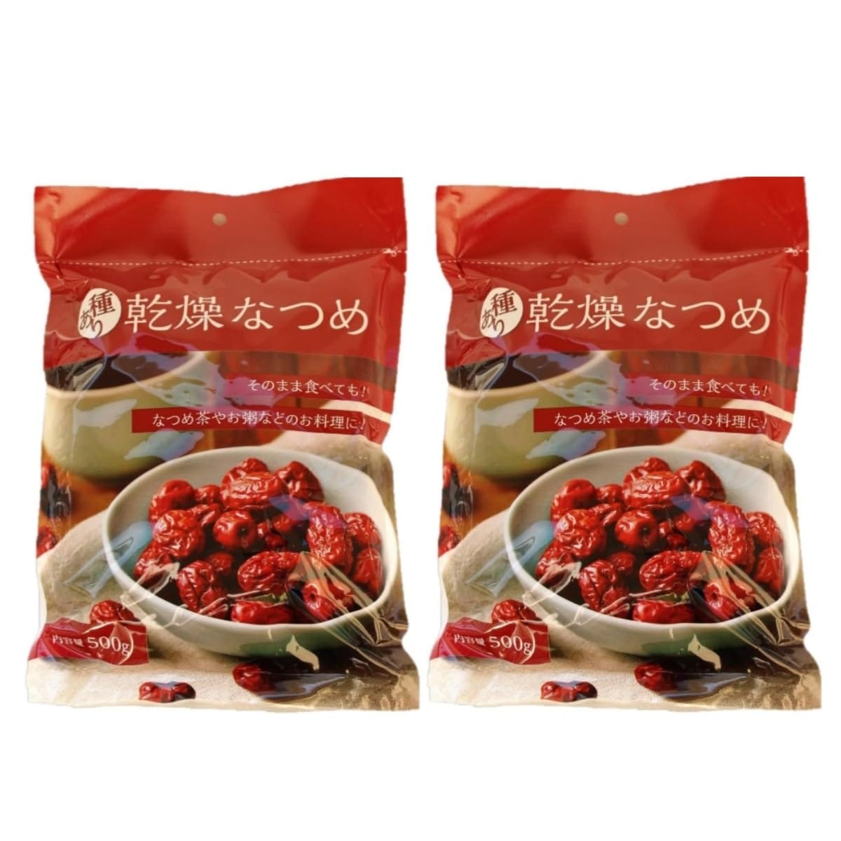 内容量：500g×2袋原産国：中国栄養成分：100gあたり　エネルギー287kcal たんぱく質3.9g 脂質2.0g 炭水化物 71.4g 食塩相当量0g じっくり丁寧に乾燥させて、中はしっとりしたなつめに仕上げました。上品な甘さの中にコ...