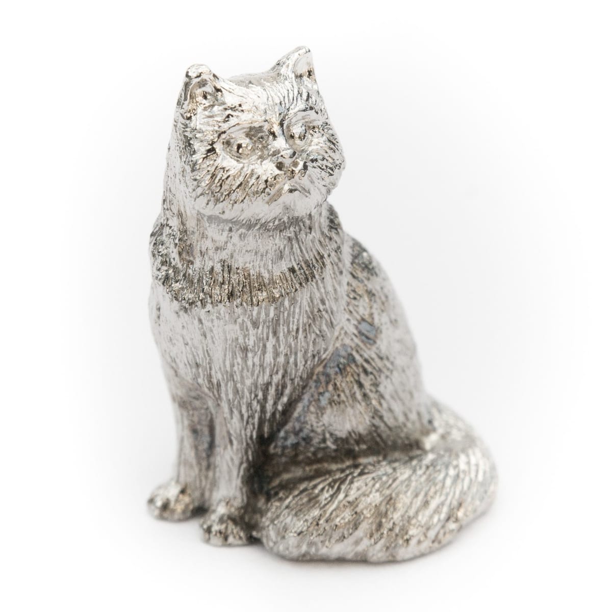 英国製 アンティーク調 アニマル アートフィギュア コレクション《ネコ（猫）（座り姿）》 本体サイズ：2.2×2.4×3.4(H) cm 37g合金製（アンティークシルバー調仕上げ）クラシック感、アンティーク感のあるインテリアとしてお部屋の...