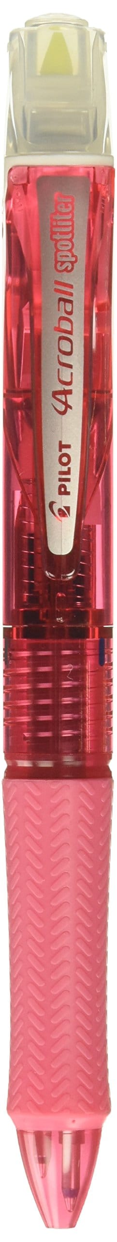 アクロインク(油性インク)ボールペン、日本の文房具ブランドPilotの蛍光ペン付き。イエロー蛍光ペン。詰め替え可能 BVRF-8F、BSGRF-15A。