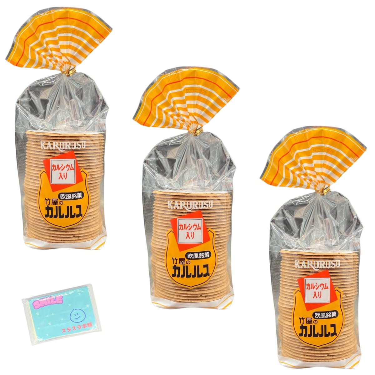 竹屋 カルルス 150g ×3袋セットです。パリパリとした食感が楽しめるカルシウム入りのおせんべいです。 幅広い年代の方にお召し上がりいただけます。 竹屋 カルルス 150g ×3袋セットです。 パリパリとした食感が楽しめるカルシウム入りの...