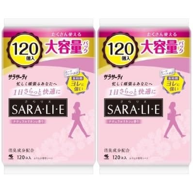毎日の清潔ケアに使えるサラリエシリーズのおりものシートナチュラルリネンの香りがやさしく広がるフレグランスタイプ大容量120枚×2個セットでデイリー使用に最適消臭成分配合で気になるニオイをしっかりケア薄型で通気性の良いシートが下着にフィットし...