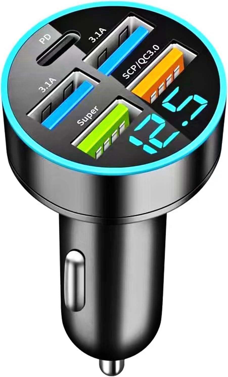 🚗【66W シガーソケット】シガーソケット タイプの車載充電器はPD 20W+QC3.0ポートを含む5ポートを備えている小型軽量の急速充電器となります、 デバイスによって最適な電流を提供従来の 2.4A カーチャージャーより...