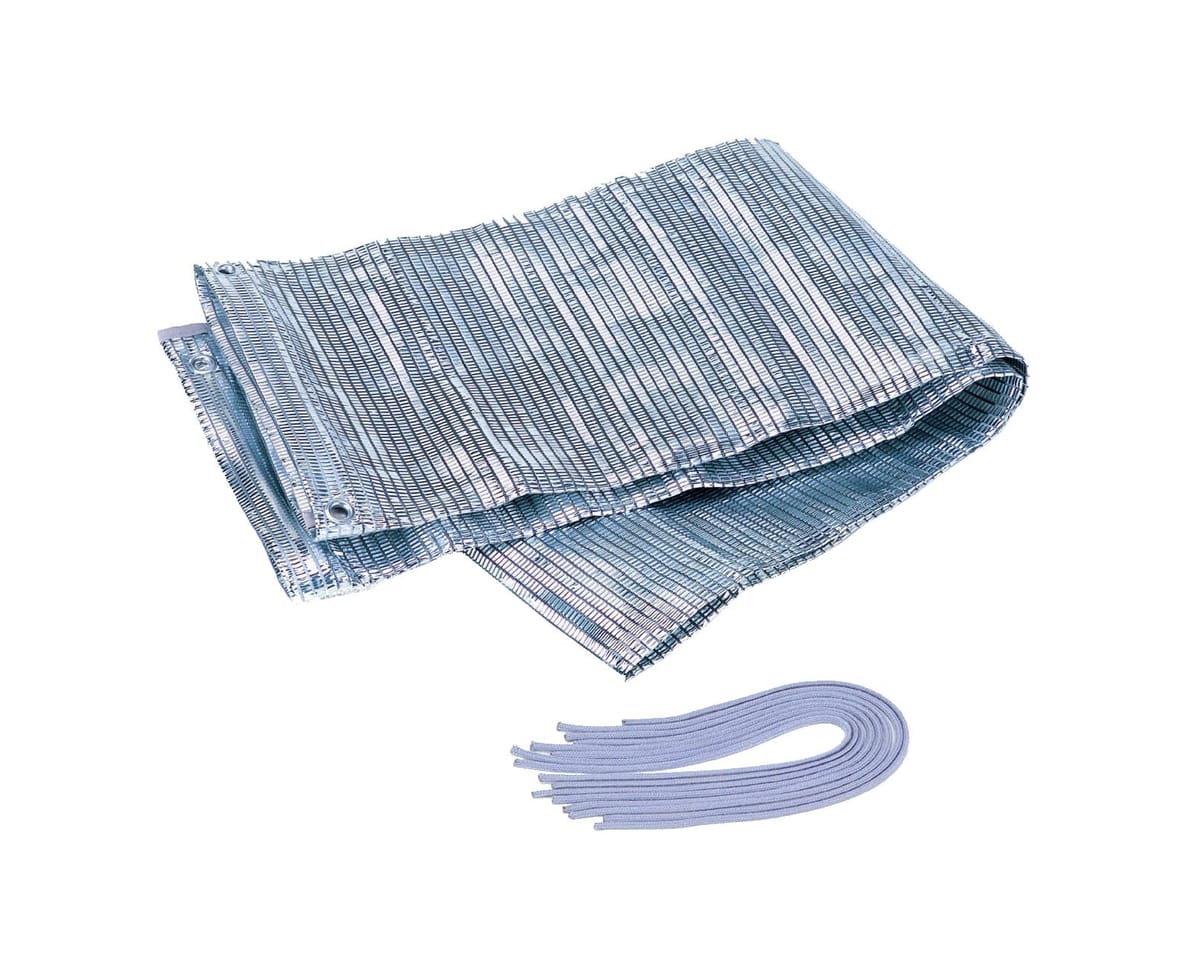 サイズ:80×180cm重量:0.19kg材質:本体/アルミニウム・ポリエチレン、テープ/ポリエステル原産国:日本セット内容:本体1枚、ひも8本