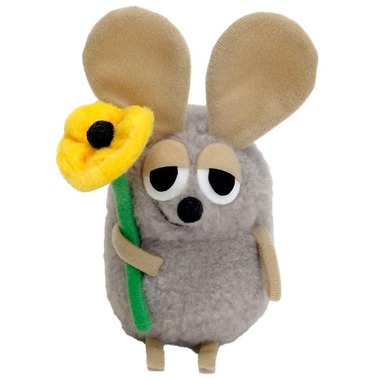 世界的アーティストの代表作！ちょっとかわったのねずみのぬいぐるみ。ふかふかで気持ちいいボディをやさしく撫でれば、心がほっと落ち着きます♪