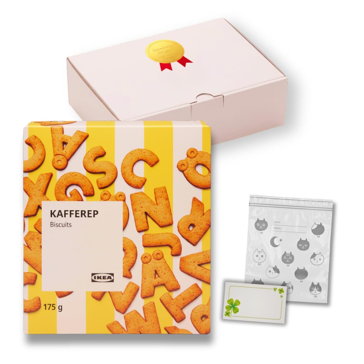 商品名：KAFFEREP ビスケット内容量：175gセット内容： 　・KAFFEREP ビスケット ×1 　・ギフトボックス 　・ねこ柄フリーザーバッグ 　・メッセージカード（名刺サイズ）お届け時のサイズ（ギフトボックス）：約 20cm ×...