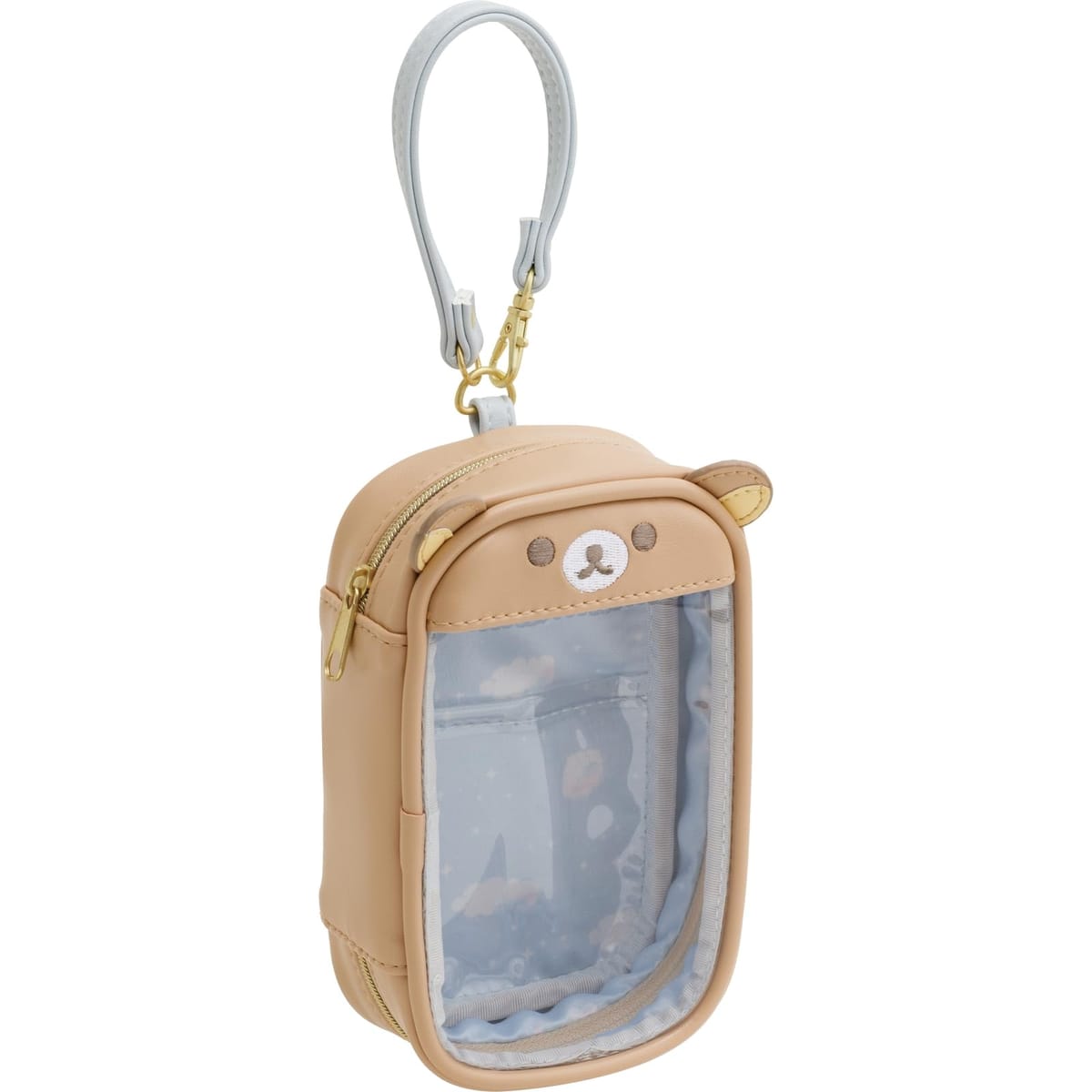 サイズ：約H160×W95×D50mm塩ビ+合皮製ストラップ付内ポケット付