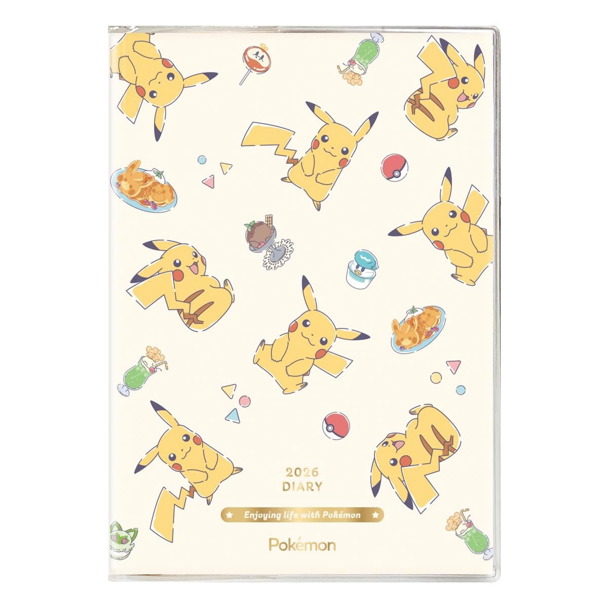 かわいいイラストがたくさんの手帳です。マンスリータイプB6サイズ　96ページ掲載月:2025年10月～2026年12月ゴールド箔加工あり/FSC認証紙使用