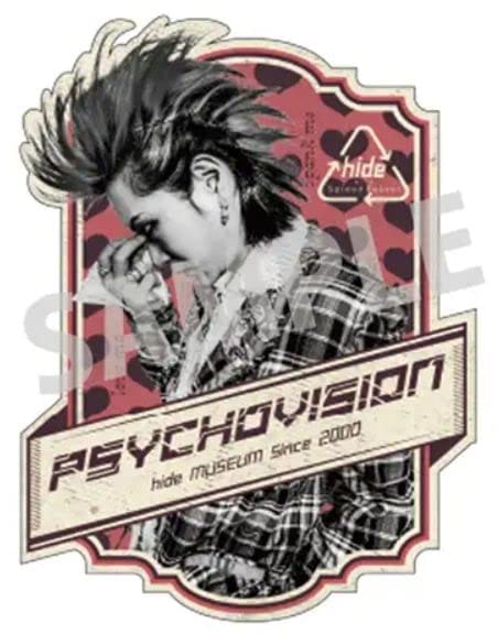 hide The 23rd Memorial 特別企画展 PSYCHOVISION hide MUSEUM Since 2000の公式グッズ、ラゲッジステッカーです。E.チェックスーツです。ステッカー本体：サイズ：横:9.5cm/縦:12c...