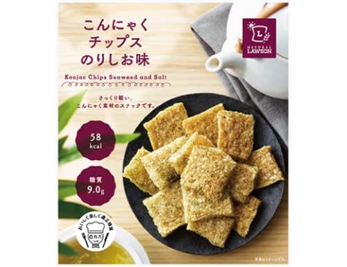さっくり軽い、こんにゃく素材のスナックをのりしお味に仕上げました。1袋食べても気になるカロリーは58kcal、トランス脂肪酸ゼロで体にやさしいチップスです。内容量：15g×6袋 さっくり軽い、こんにゃく素材のスナックをのりしお味に仕上げまし...