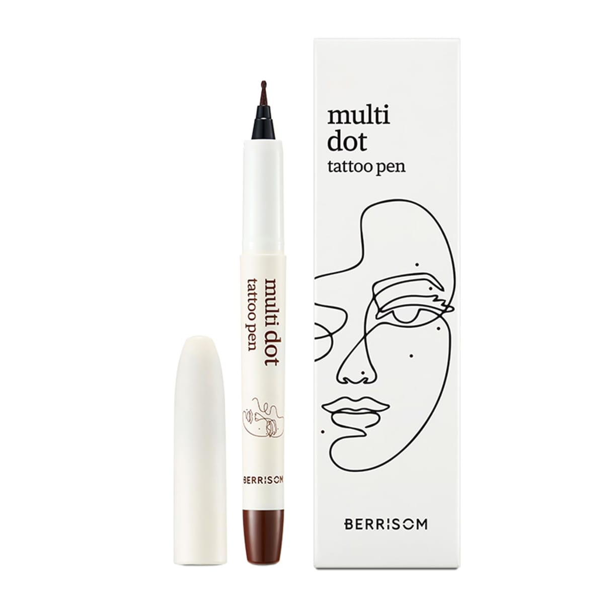 最初から最後まで同一カラー感高密度スポンジ丸ペンペンタイプの使いやすい水分、油分にも超密着ドットペン肌に優しくマッチするダークブラウンにじみのないすっきりとした仕上がり 韓国アイドルの魅力的なほくろ演出 セルフほくろメイク演出 お好みの部位...