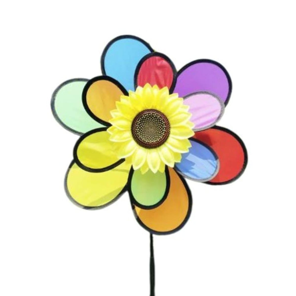 大きな 風車 ひまわり 装飾 ウィンドスピナー ガーデン インテリア かざぐるま【ひまわり型】中央部に ひまわり を配した 風車です【インテリア】大き目の羽がクルクルと廻り 人目を惹きます / インテリアにいかがでしょう【組み立て式】羽根2...