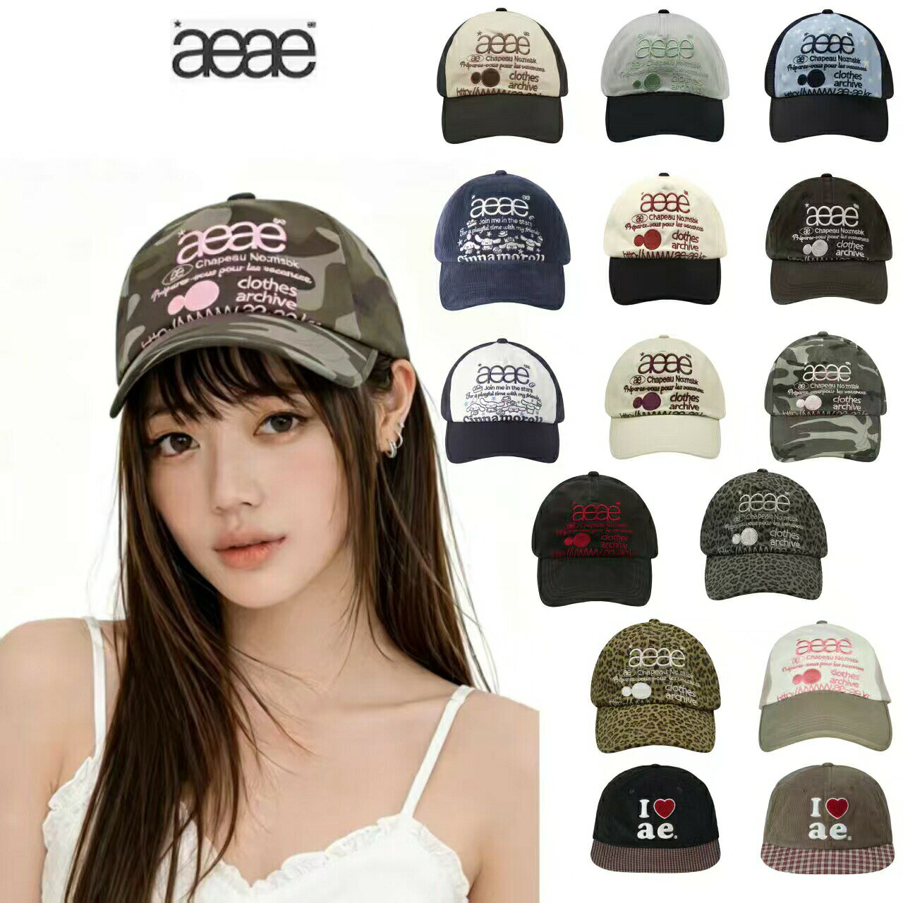 韓国人気ブランド「aeae」。 カモフラージュ柄の人気キャップ。 aeaeの刺繍ロゴがポイント。 深めで頭にしっかりとフィット。 サイズ調節可能。 ＊素材＊ コットン100％ ＊サイズ＊ 頭周り68cm、深さ15cm、ツバ18cm 日本国内...
