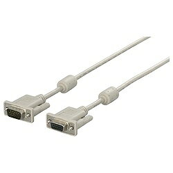 直径約4.5mmの極細ケーブルで取り回しラクラク！（HD-D-Sub15ピン オス：HD-D-Sub15ピン メス）極細タイプ／フェライトコア付き VGA用ディスプレイ延長ケーブル。（3.0m）■ HD-D-sub（15ピン）のディスプレイ...