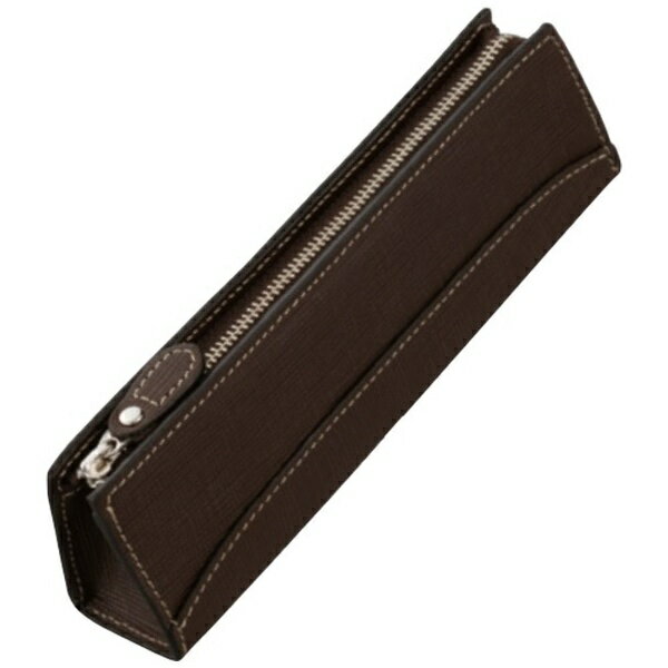 材質：牛革（型押し）、内生地：シャンタン（レーヨン100％）、仕様：サイドチャック式金属チャック、ホック付き、三角マチ パイロット [ペンケース] トレンダーレザー05 ペンケース ダークブラウン TLPSF-05-DBN (TLPSF05...