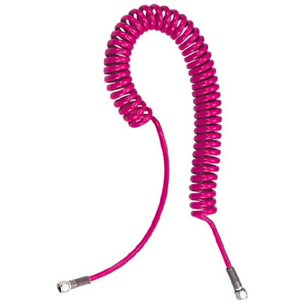 ■ブレード入りコイルホースのため、耐圧性に優れています。■ストレート部は手元操作がしやすい長さ（30cm）です。■弾性回復に優れています。【仕様】・色： パープル・外径（mm）： 8・内径（mm）： 5・使用範囲（m）： 5.7・全長（mm...