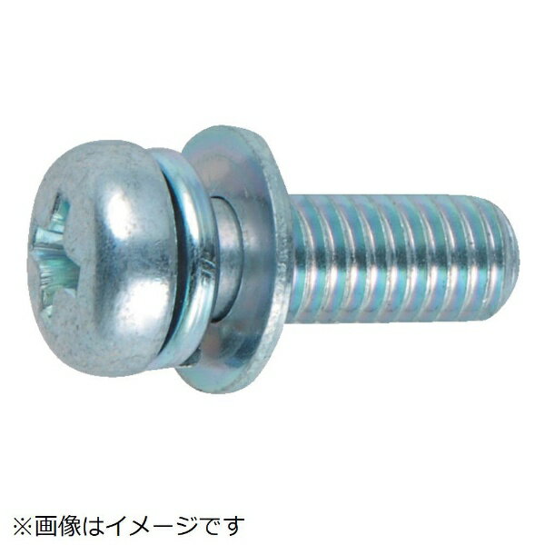 ■環境負荷の少ない三価クロメート品です。【仕様】・寸法（mm）d： M4・寸法（mm）L： 20・ねじピッチ（mm）： 0.7・適合ドライバー： プラスNo.2・強度区分： 4.8・パッケージ： ボルトンパック（ブリスター）・スプリングワッ...