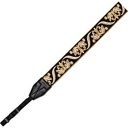 ■チロリアンストラップゴシック（UN-5837)のロングタイプ（たすき掛け可）のストラップです。■黒字の生地を表裏のベースとして使用し、シンプルな柄でありながらゴールドを使用した事によりゴージャスなストラップに仕上がっています。