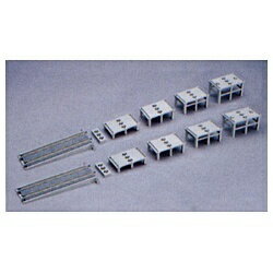 複線線路から高架へ上り下りする際の勾配を作るのに必要な橋脚セットです。ワイド架線柱台10個入。複線勾配線路の長さが186mm、コンクリート（PC）枕木タイプ。